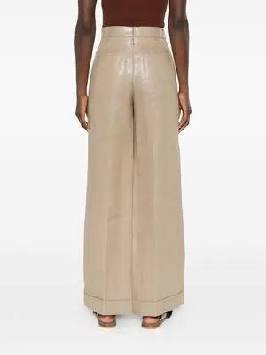 Brunello Cucinelli Linen Wide Leg Trousers
