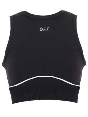 Off White Sleeveless Top With Logo