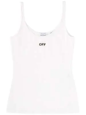 Off White Tank Top With Logo - White