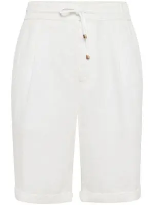Brunello Cucinelli Linen Bermuda Shorts - White