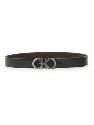 FERRAGAMO Reversible Belt With Hook - Black