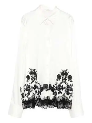 Ermanno Scervino Silk Embroidered Shirt - White