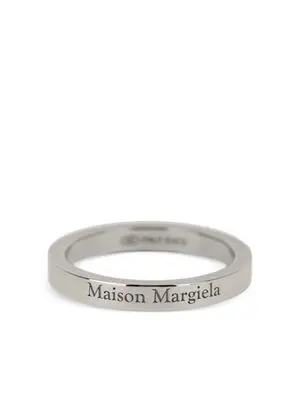 MAISON MARGIELA Engraved Logo Band Ring - Silver