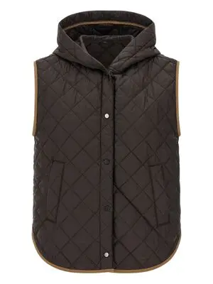 Brunello Cucinelli Quilted Nylon Down Vest - Brown