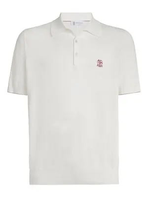 Brunello Cucinelli Embroidered Polos For Men