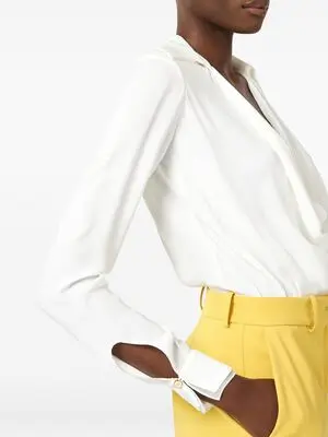 Elisabetta Franchi Bodysuit With Draped Front - Ivory