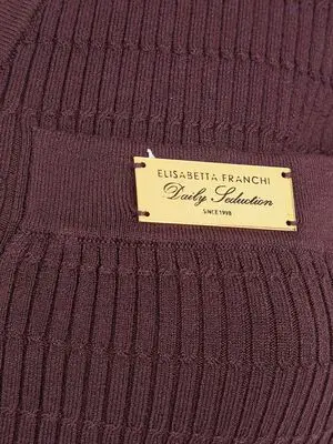 Elisabetta Franchi V-neck Ribbed Knit Sweater