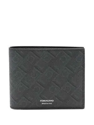 FERRAGAMO Monogram Bifold Wallet - Black