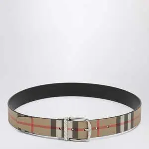Burberry Reversible Belt With Check Buckle - Multicolor