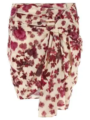 Isabel Marant Ovia Printed Draped Mini Skirt