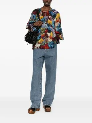 Alice + Olivia Printed Blouse - Blue