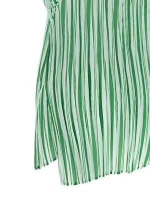 Issey Miyake Striped Pleated Top - Green