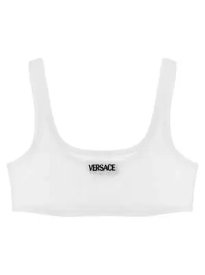 Versace Logo' Bra - White