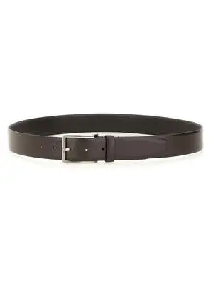 BOSS Leather Belt With Buckle - Brown