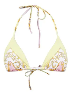 Versace Barocco Print Bikini Top - Pink