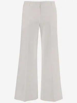 QL2 DONNA Flared Stretch Cotton Trousers