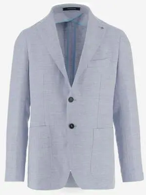 Tagliatore Single-breasted Linen Blend Jacket