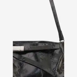 Benedetta Bruzziches Lauren Glossy Leather Shoulder Bag - Black