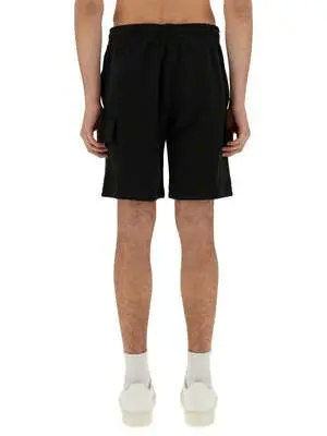 Lacoste Cotton Fleece Cargo Shorts - Black