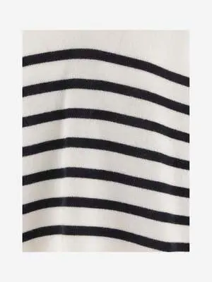 ALLUDE Striped Cashmere Sweater - Red