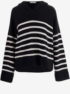 ALLUDE Cashmere Striped Sweater - Red