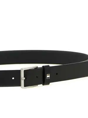 Hugo Boss Leather Belt With Metallic Detail