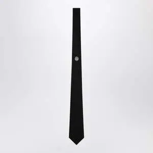 Versace Silk Jacquard Neck Tie - Black