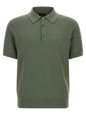Brioni Weaving Polo Plot - Green