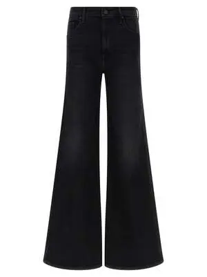 MOTHER The Roller Sneak Wide Leg Jeans - Black