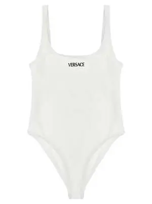 Versace Logo One-piece Swimsuit - White