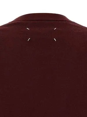 MAISON MARGIELA Four Stitches Virgin Wool Cardigan - Bordeaux