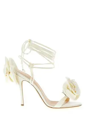 Magda Butrym Re23 Flower Silk Sandals - White