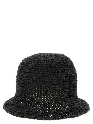 MAISON MICHEL Pablo Crochet Straw Hat - Black