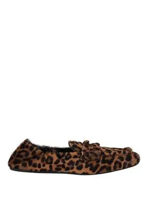 Miu Miu Leopard Print Loafers - Miele