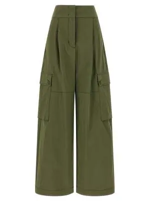 Max Mara Washed Gabardine Cotton Blend Trousers