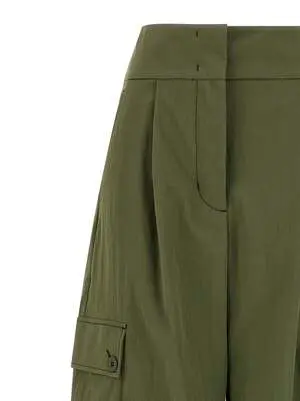 Max Mara Washed Gabardine Cotton Blend Trousers