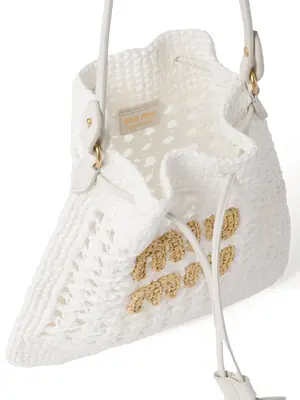 Miu Miu Crochet Raffia Bag