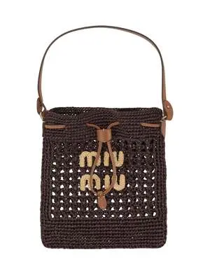 Miu Miu Crochet Raffia Handheld Bag