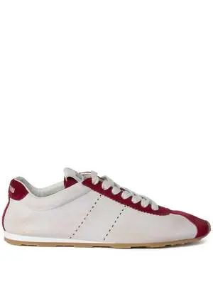 Miu Miu Nappa Leather Sneakers - Bianco+cerise