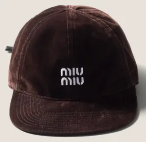Miu Miu Velvet Cap With Ribbon