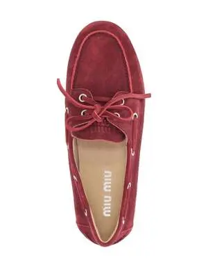 Miu Miu Mocassini Scamosciato Delave Loafers - Ribes