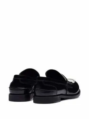 Miu Miu Spazzolato Leather Penny Loafers