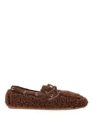 Miu Miu Shearling Loafers - Cacao