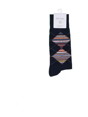 Paul Smith Patterned Crew Socks - Navy