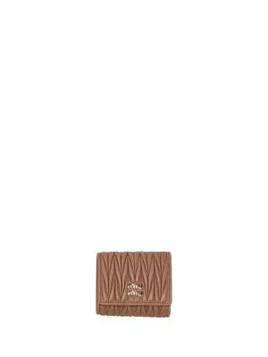 Miu Miu Matelassé Wallet - Caramel