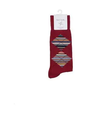 Paul Smith Argyle Patterned Socks - Burgundy/ Borde