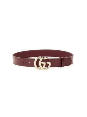 Gucci Gg Marmont Thin Belt - Bordeaux