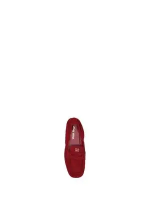 Miu Miu Suede Moccasins With Logo