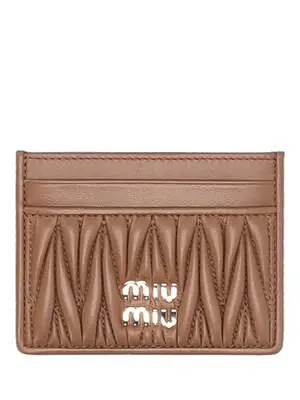 Miu Miu Matelasse Card Holder - Caramel