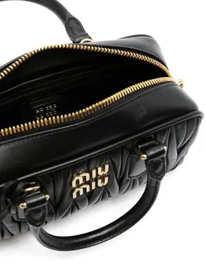Miu Miu Matelassé Top Handle Bag - Nero